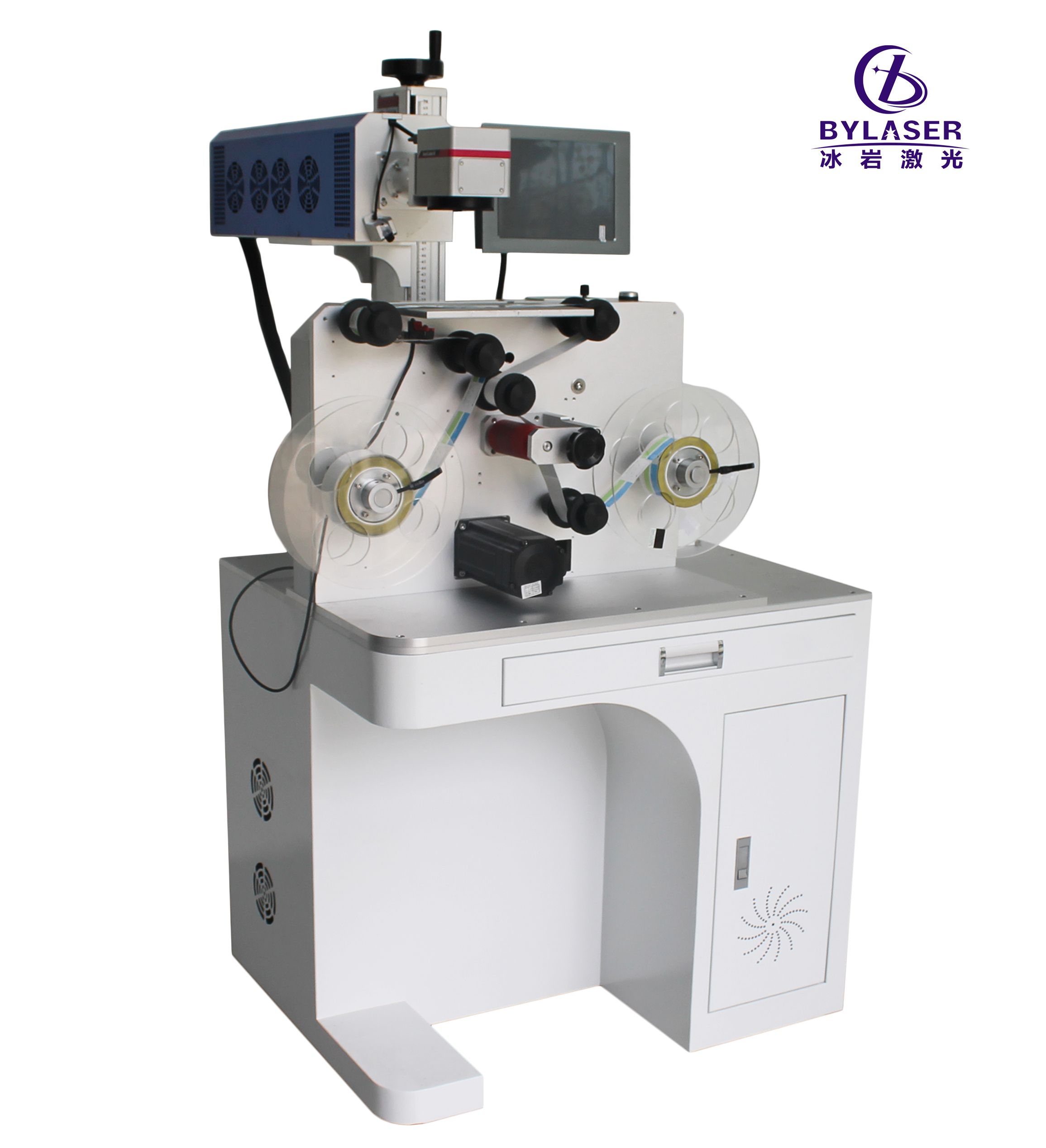 Flexible label laser marking systems with automatic re-winder - Luoyang ...