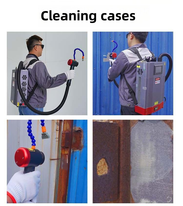 Backpack type pulse fiber laser cleaning machine 50W 100W 200W ...